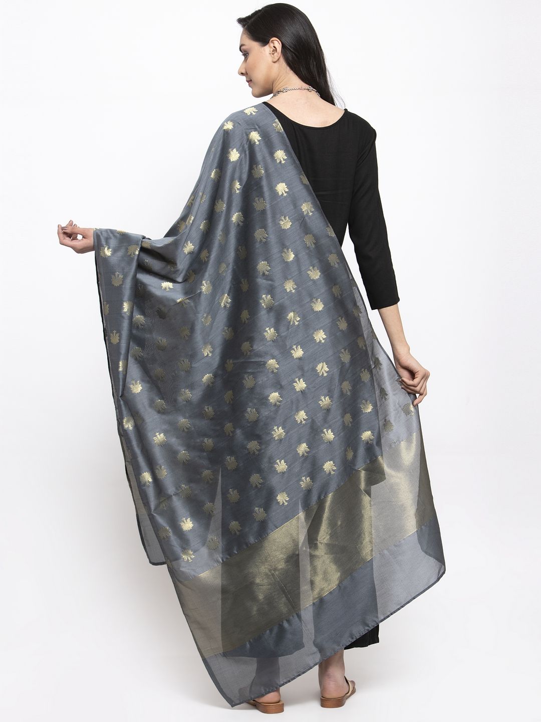 Aastha Women Ethnic Dupatta Grey